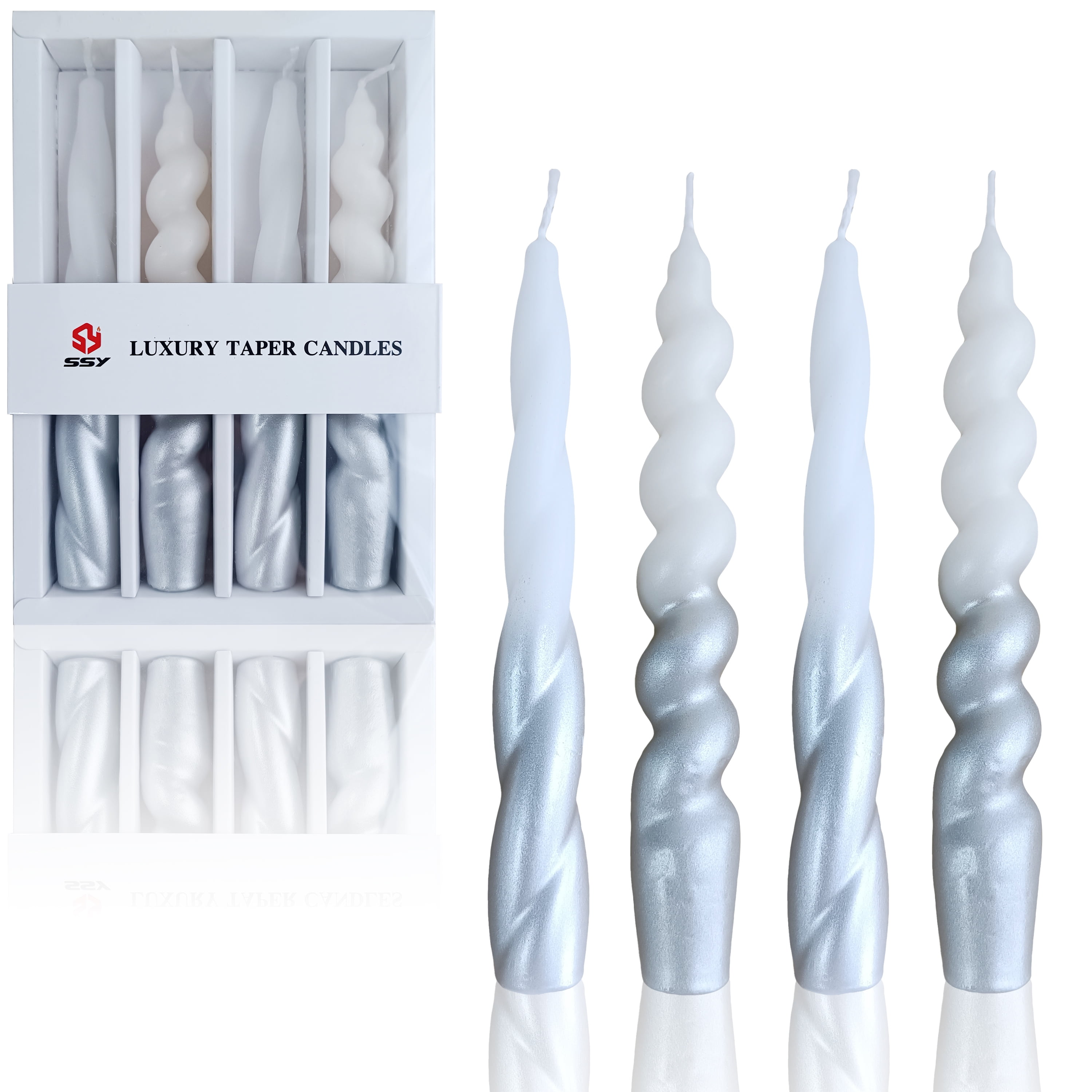 XINAOBAOLUO Gray Taper Candles - Unsecented Dripless(2 Pack) - Walmart.com