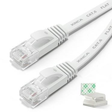 Google (6-Ft) Ethernet Cable RJ45 Gigabit Flat Network Cord - White ...