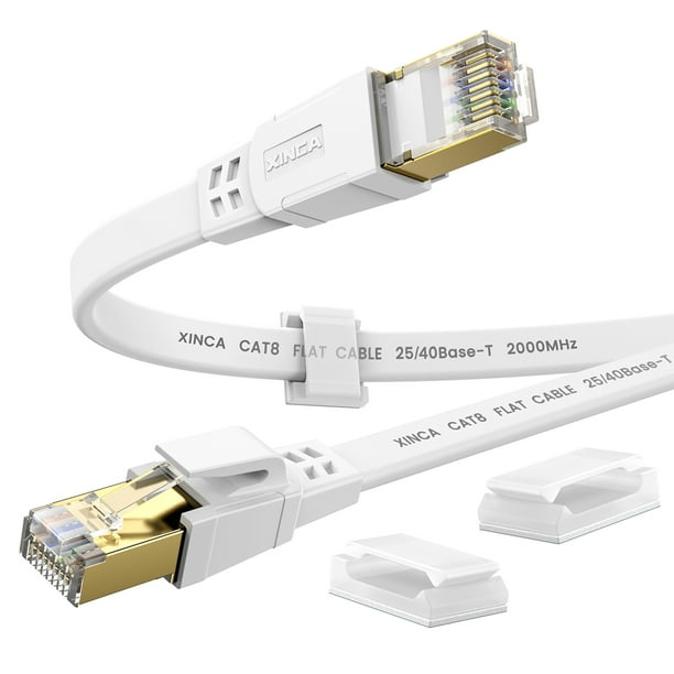 XINCA Cat8 Ethernet Cable, Ultra Speed Internet LAN, 15ft White Patch ...