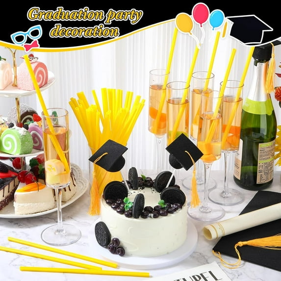 XINDUO-100 Pcs Christmas Party Plastic Star Shaped Straws Disposable ...