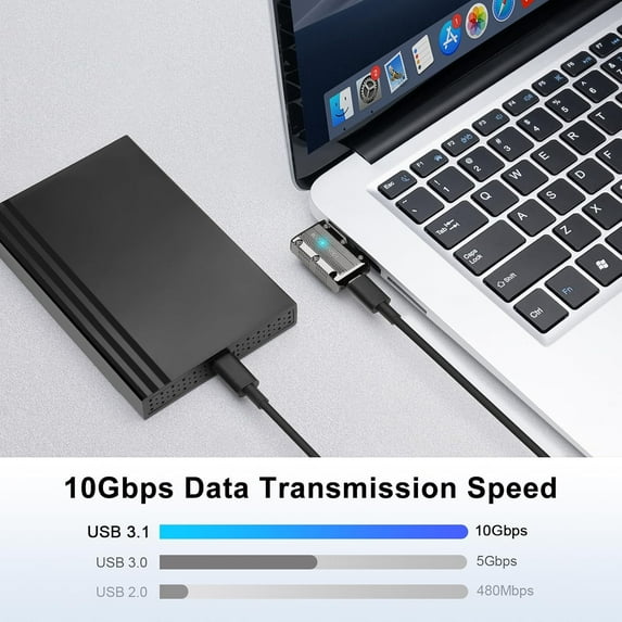 XINDUO-10Gbps USB3.1 Adapter (2 Pack), USB 3.1 Male to USB-C Female ...