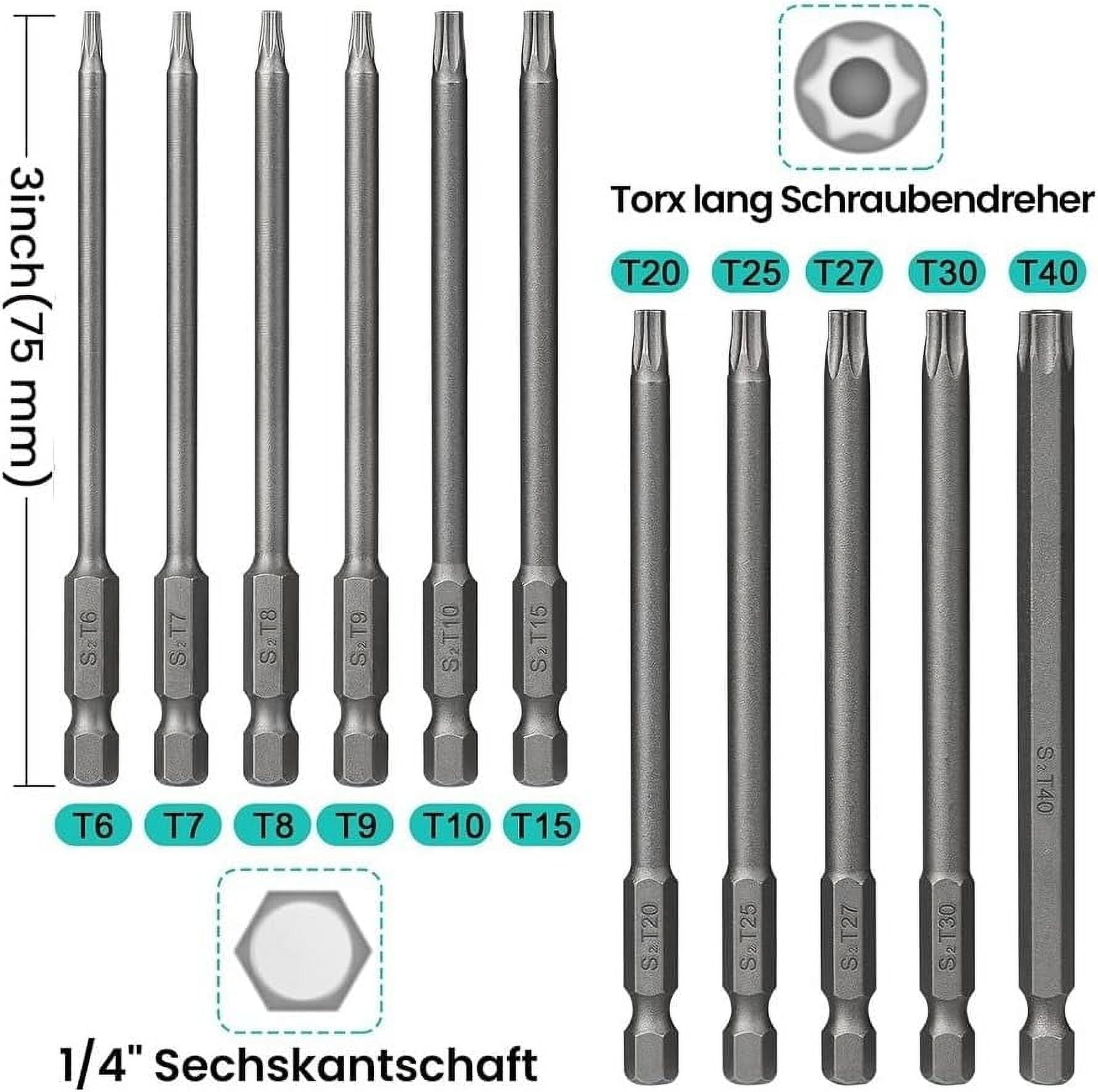 XINDUO-12 Piece Torx Screwdriver Set T6-T40, 1/4" Magnetic Torx Set ...