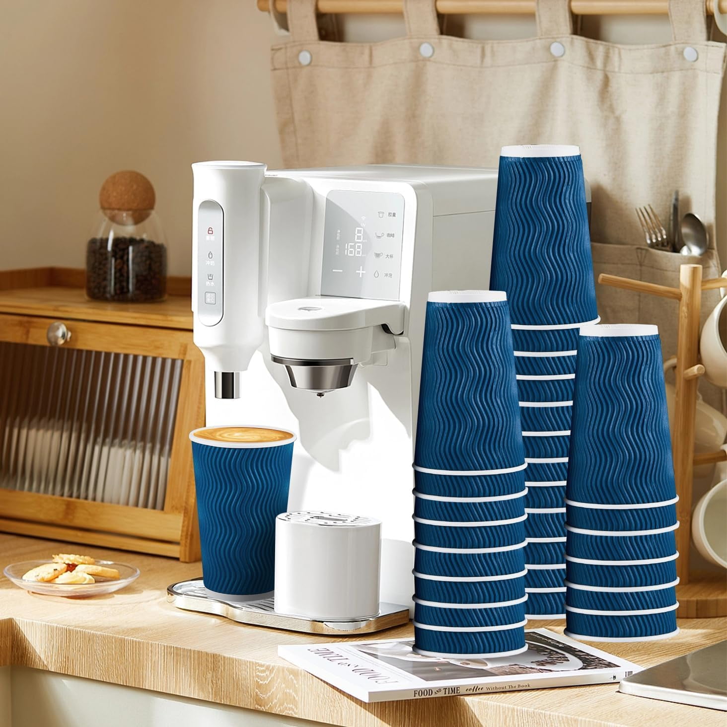 XINDUO-16 OZ Disposable Coffee Cups with Lids 100 Pack, Paper Insulated ...