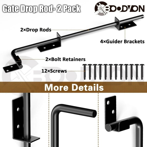 XINDUO-18" Cane Bolt Gate Drop Rod Heavy Duty Gate Hardware, Gate ...