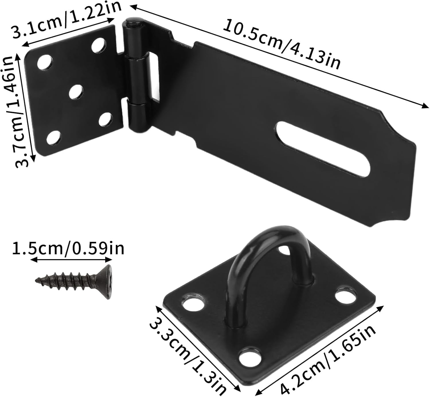 XINDUO-180 Degree Hasp Lock Latch with Lock, 4 Inch Latch Lock with ...