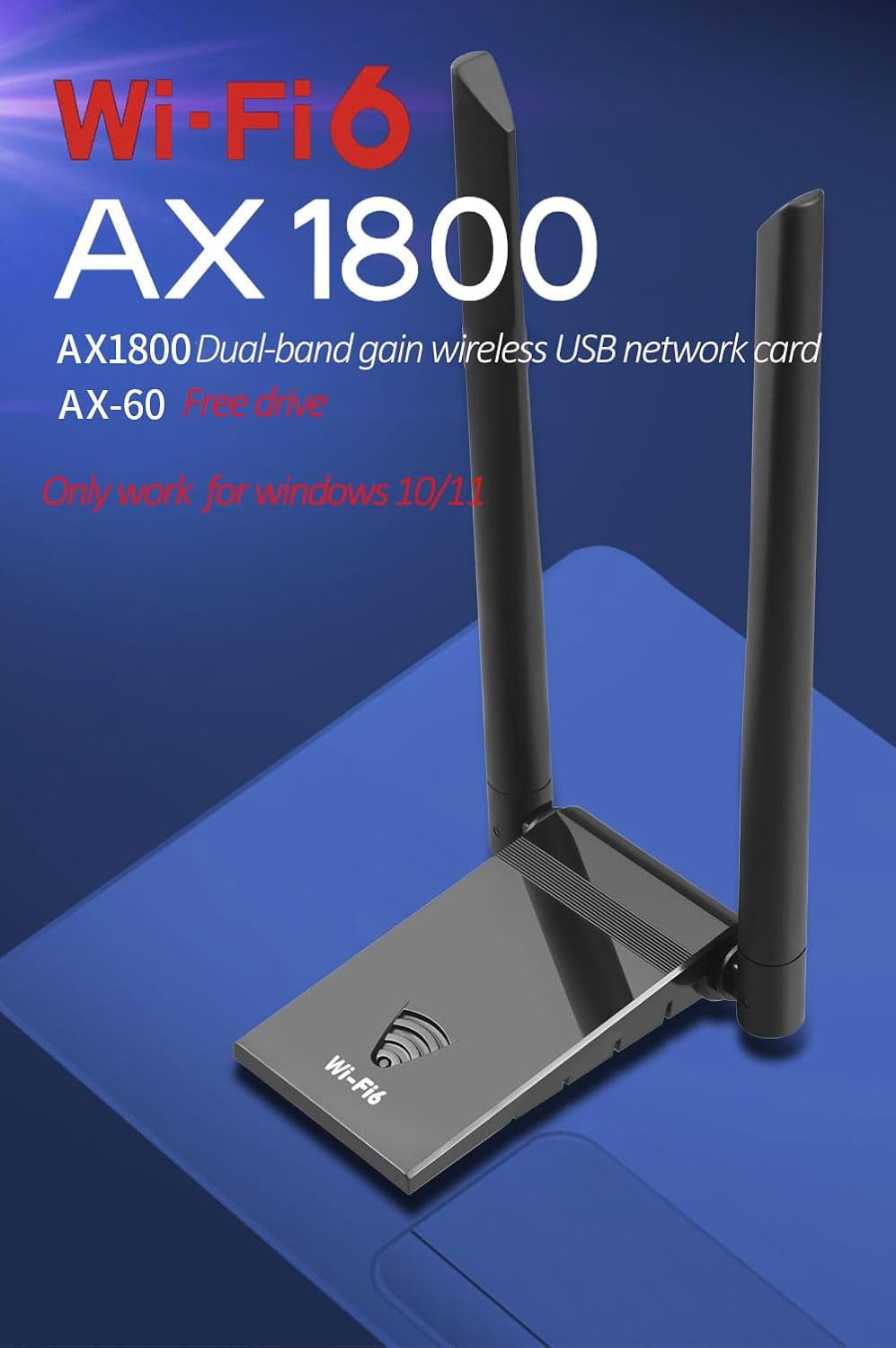 XINDUO-1800m WiFi 6 Adapter for Laptop Desktop PC,USB 3.0 Dual Band ...