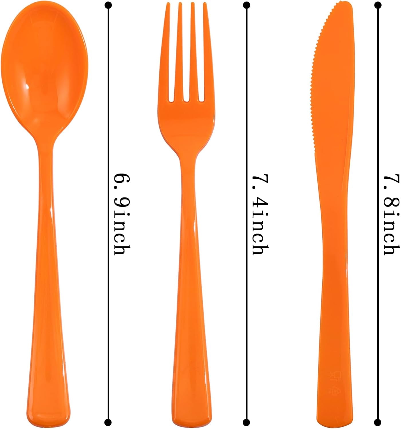XINDUO-180PCS Thanksgiving Plastic Silverware Disposable - Orange ...