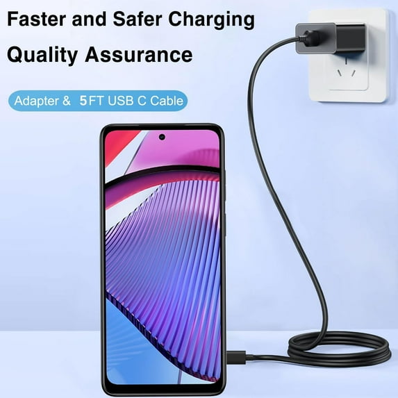 XINDUO-18W Wall Charger Cable for Motorola G Power 2022/G Stylus 2021 ...