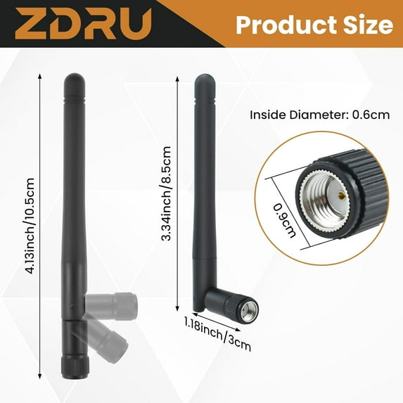 XINDUO-2.4GHz / 5.8GHz Dual Band WiFi Antenna, 3dBi MIMO RP-SMA Male ...