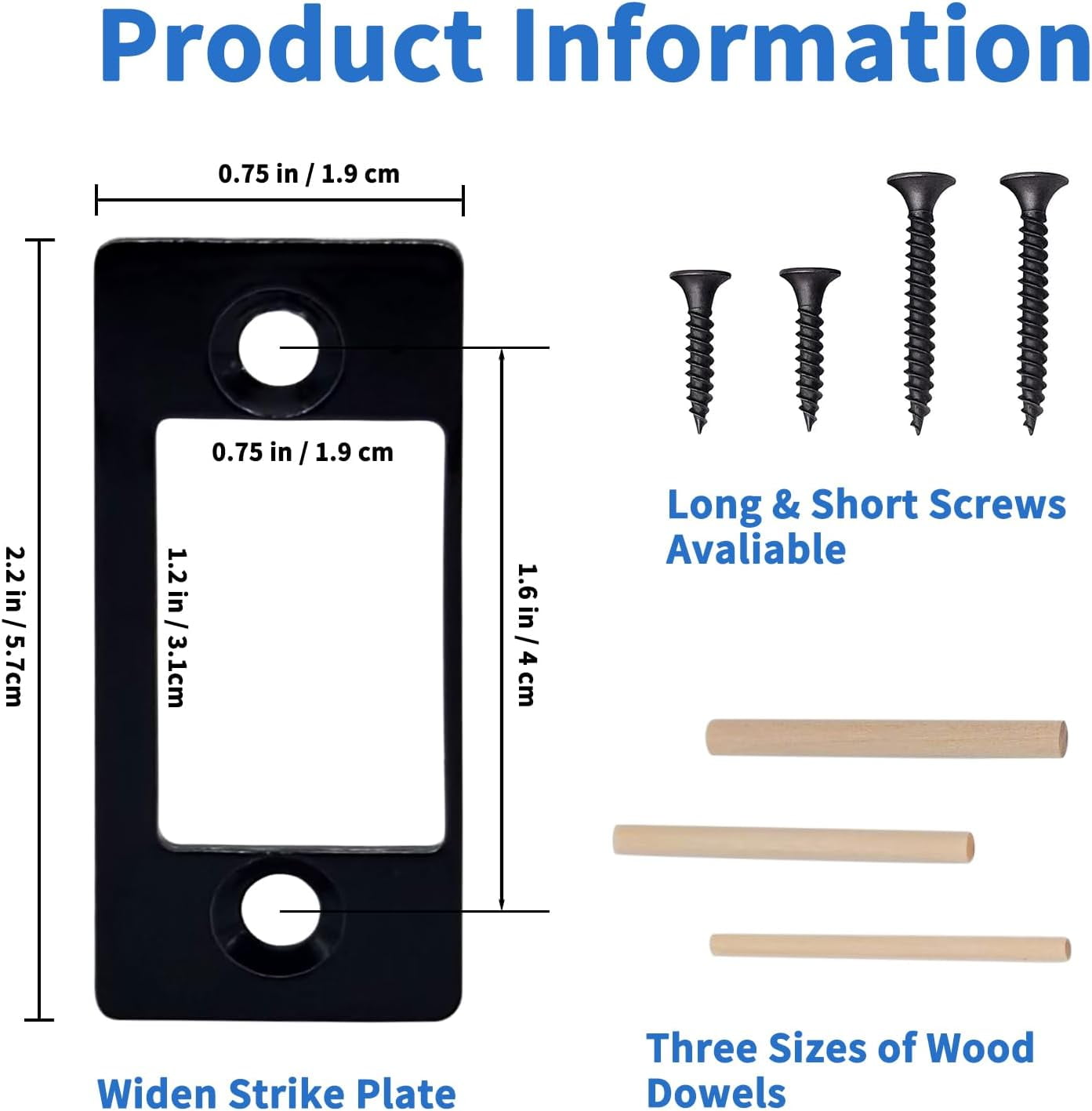 XINDUO-2 Pack Deadbolt Strike Plate Door Backplate, Large Hole and ...