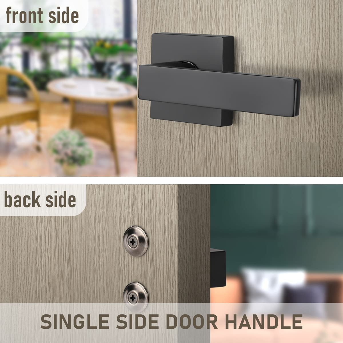 XINDUO-2 Pack Dummy Door Knobs Matte Black Interior Door Handles Non ...