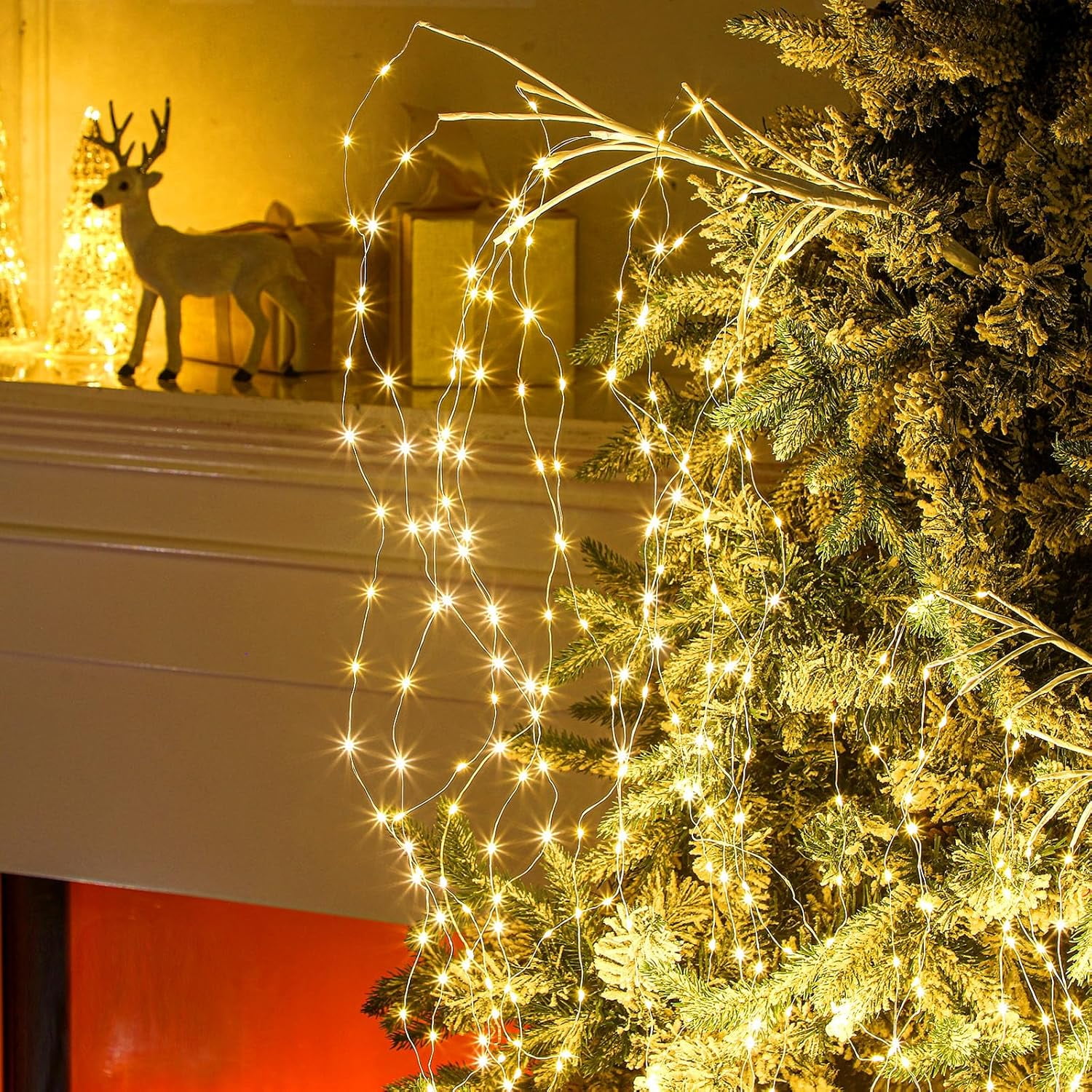 XINDUO-2 Pack LED Tree Branch Light Christmas Lighted Branches 40 Inch ...