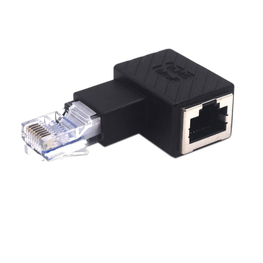 XINDUO-2 Pack Network RJ45 Extender, 90 Degree Right Angle Ethernet LAN ...