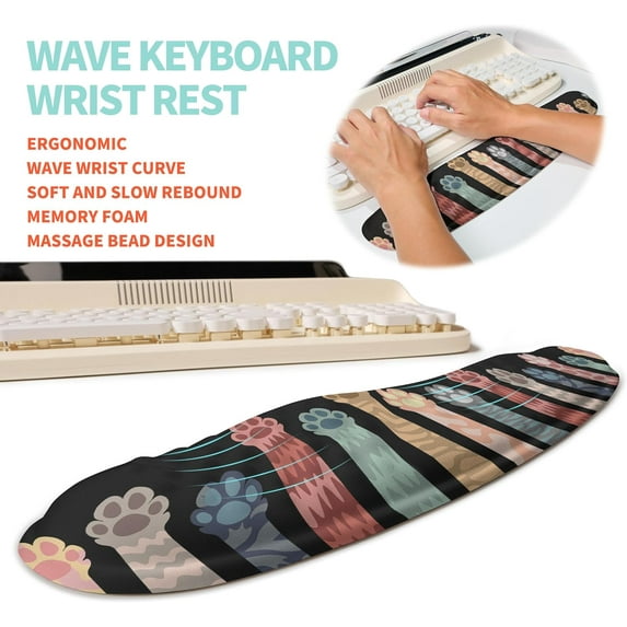 XINDUO-2-in-1 Ergonomic Set, Wave Rise Keyboard Wrist Rest and Massage ...