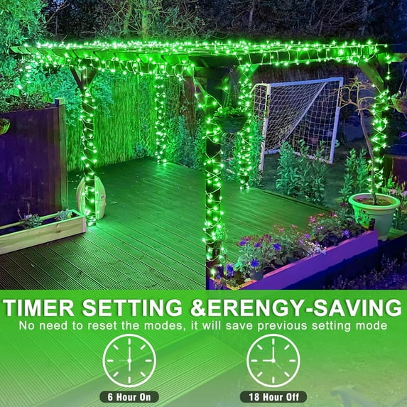 XINDUO-250 LED Green String Lights, 82ft Green Christmas Lights Outdoor ...