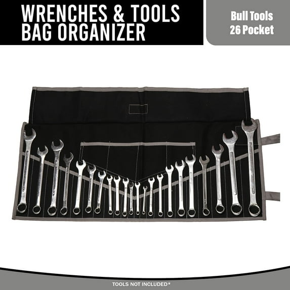 XINDUO-26 Pocket Wrench Roll-Up Pouch Organizer - SAE & Metric Tool Bag ...