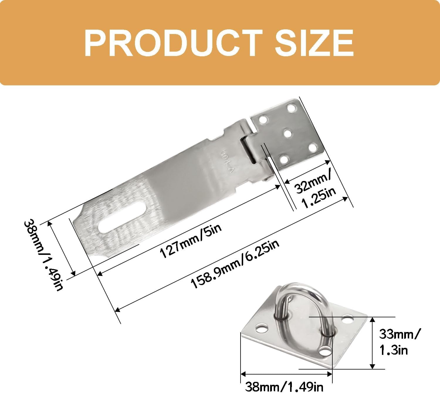 XINDUO-3 Pack Door Latch Lock, 4 Inch Stainless Steel Door Latches ...