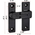 XINDUO-3 Packs Black Flip Barn Door Lock - 180 Degree Barn Door Lock ...