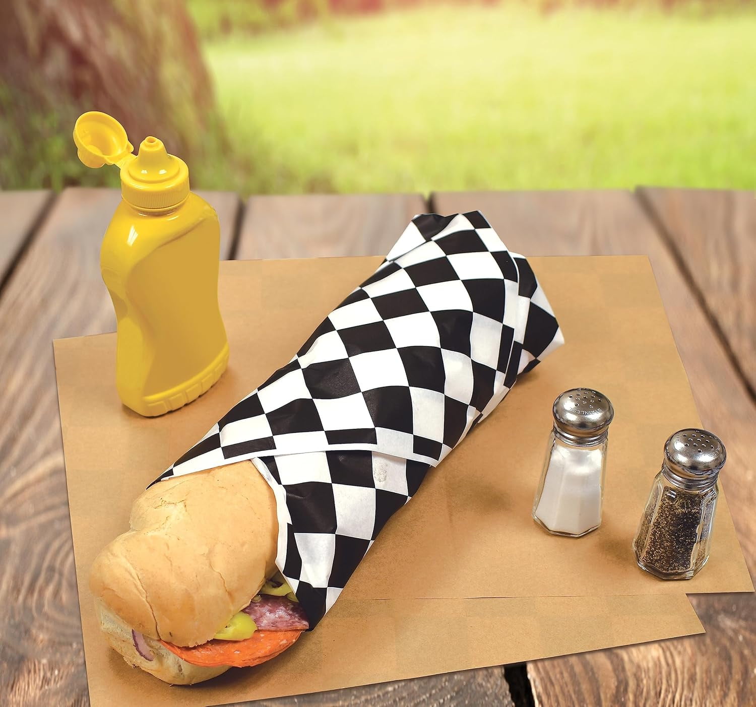 XINDUO-300-Count Extra Large Checkered Deli Dry Wax Paper Sheets, 15 x ...