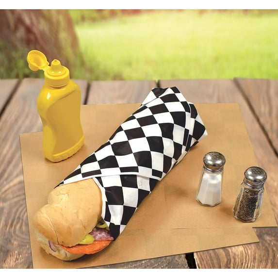 XINDUO-300-Count Extra Large Checkered Deli Dry Wax Paper Sheets, 15 x ...