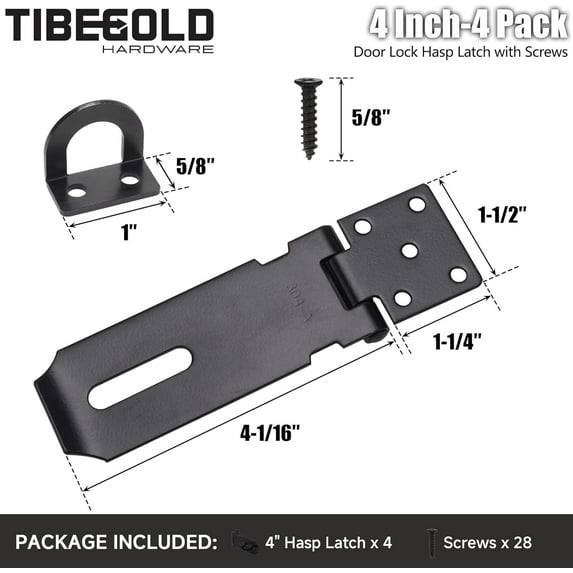 XINDUO-4 Inch Door Lock Hasp Latch, Security Packlock Clasp Hasp Lock ...