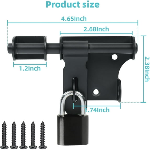 XINDUO-4 Inch Slide Bolt Gate Latch,Door Lock with Padlock Hole,Heavy ...