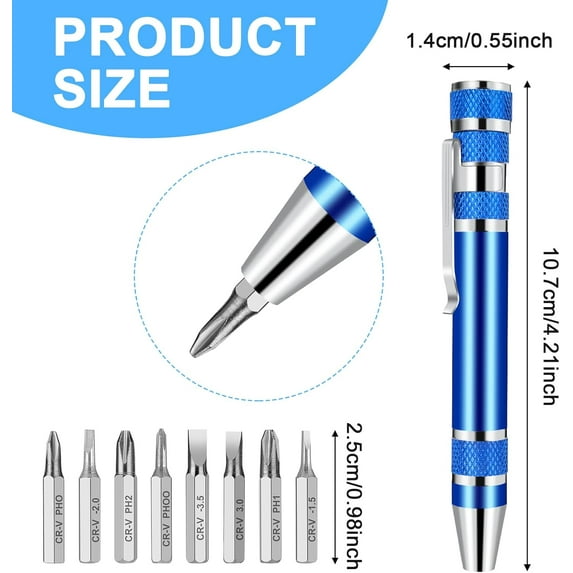 XINDUO-4 Pieces Pen Screwdriver, 8 In 1 Multitool Pen Set Pocket ...