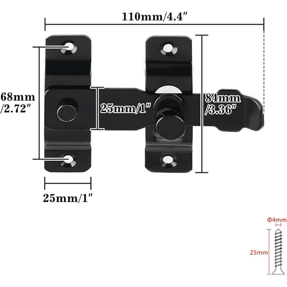 XINDUO-4 inch Flip Latch Gate Latches, Safety Door Lock Latch for Barn ...