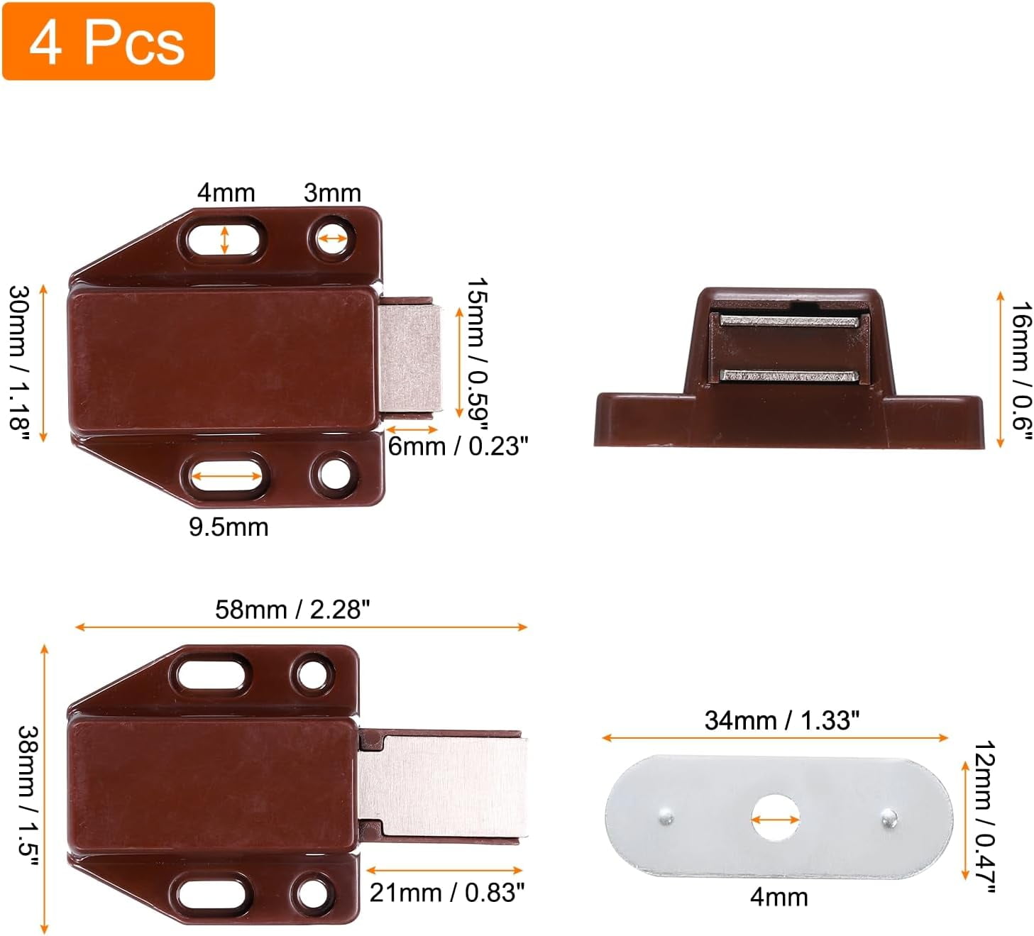 XINDUO-4Pack Magnetic Touch Latches, Push to Open Magnet Pressure Touch ...
