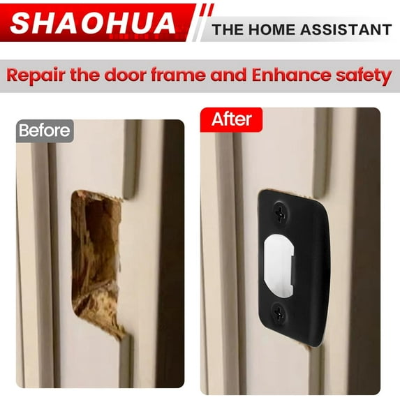 XINDUO-4Pcs Standard Door Strike Plate with Shim, Dust Box, Short ...