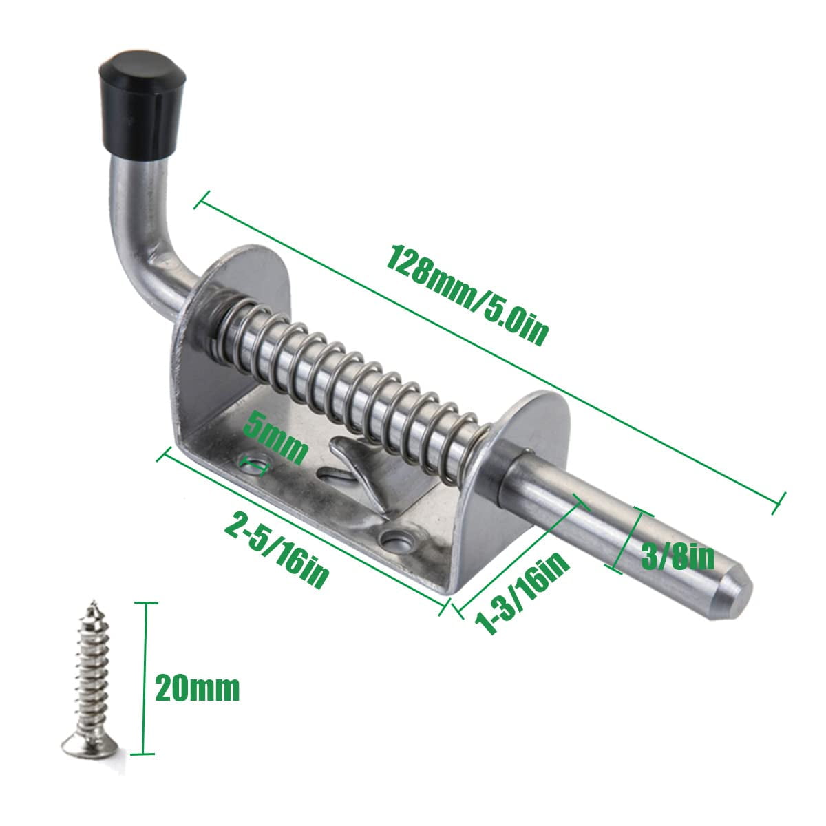 XINDUO-5 Inch Spring Latch Pin Stainless Steel Barrel Bolt Spring ...