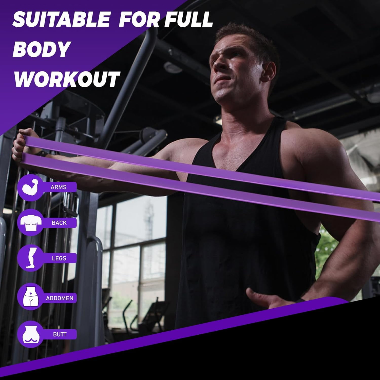 XINDUO-5 Packs Pull up Assist Bands, Resistance Bands with Straps ...