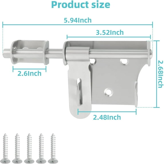 XINDUO-6 Inch Slide Bolt Gate Latch,Door Lock with Padlock Hole,Heavy ...