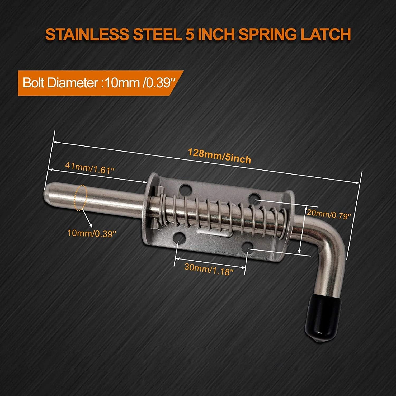 XINDUO-6 Pack 304 Steel 5 Inch（128MM） Spring Pin Latch Lock Pin Suitable for DoorsUtility ...