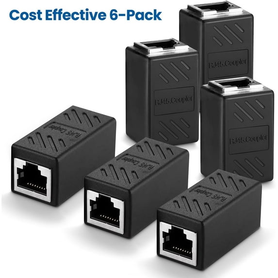 XINDUO-6 Pack RJ45 Cat6 Coupler - Ethernet Extender & Adapter Female to ...