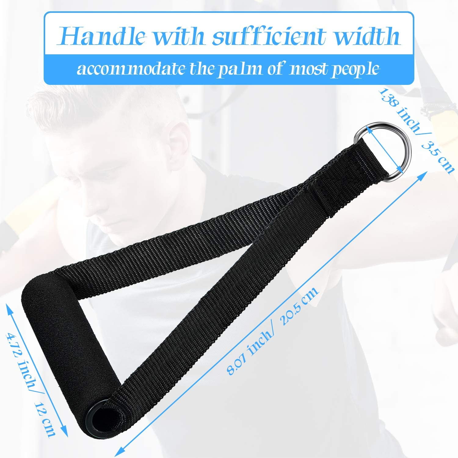 XINDUO-8 Pcs Gym Exercise Handles Replacement Cable Machine Attachments ...
