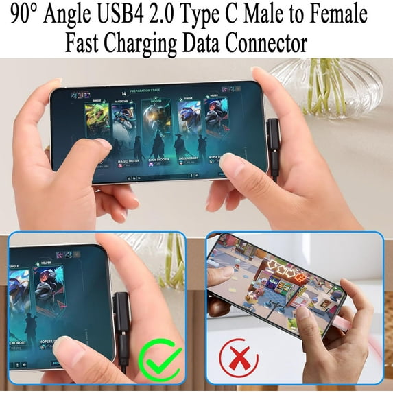 XINDUO-80Gbps USB C Fast Charging Data 90° Angle Connector PD240W USB4 ...