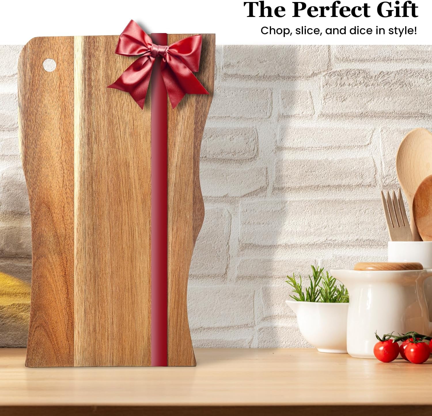 XINDUO-Acacia Wood Cutting Board – 16” × 9” Best Non-Toxic Wooden ...