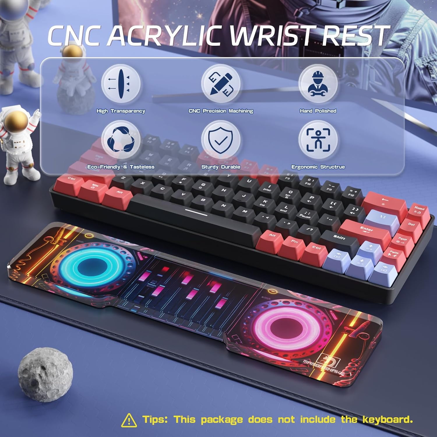 XINDUO-Acrylic Gaming Keyboard Wrist Rest Pad,CNC Process Clear Wrist ...