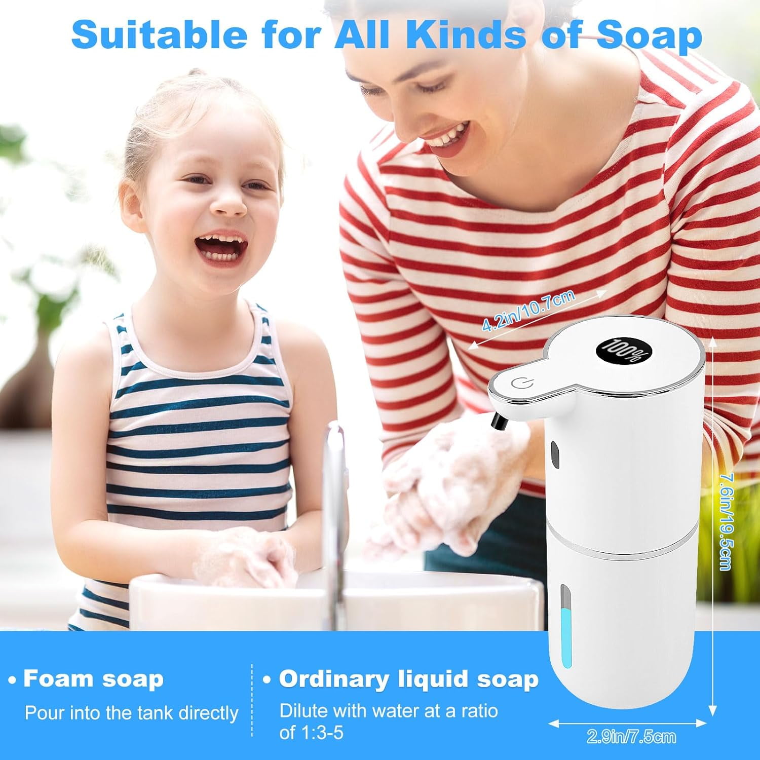 XINDUO-Automatic Soap Dispenser Touchless, Rechargeable Foaming Hand ...