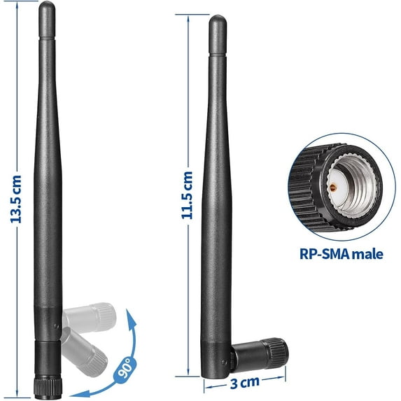 XINDUO-Bingfu Dual Band WiFi Antenna 2.4GHz 5GHz 5.8GHz 3dBi RP-SMA ...