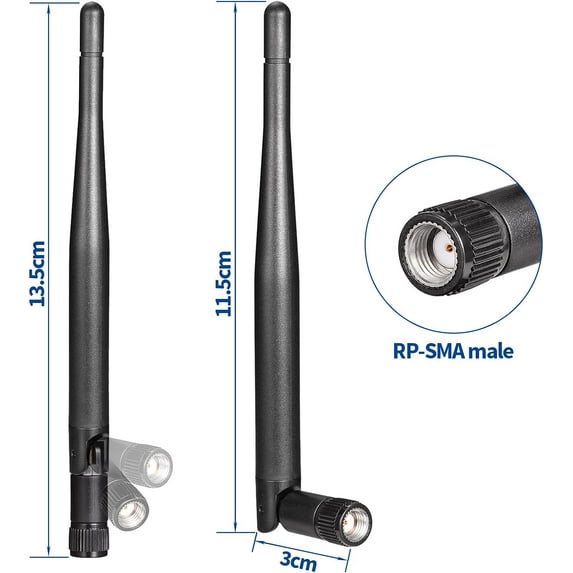XINDUO-Bingfu Dual Band WiFi Antenna 2.4GHz 5GHz 5.8GHz 3dBi RP-SMA ...