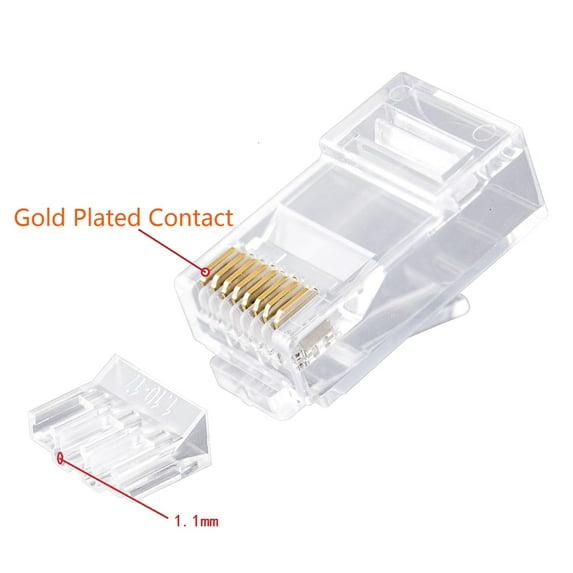XINDUO-CAT6 Connector 2-PC Set,100-PACK Cat6 RJ45 Ends,UTP Network Plug ...