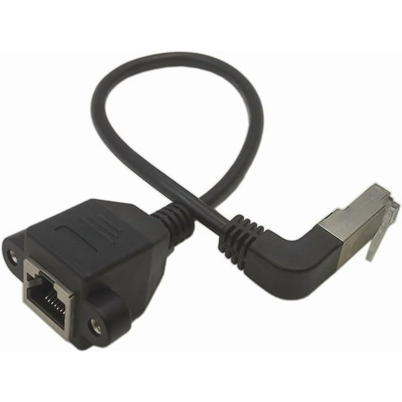 XINDUO-CAT6 Network Extension Cable,90 Degree RJ45 A Male to A Female ...