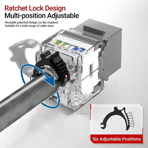 XINDUO-CAT6A UTP RJ45 Keystone Jack 50u Gold Plating Reusable Ethernet ...