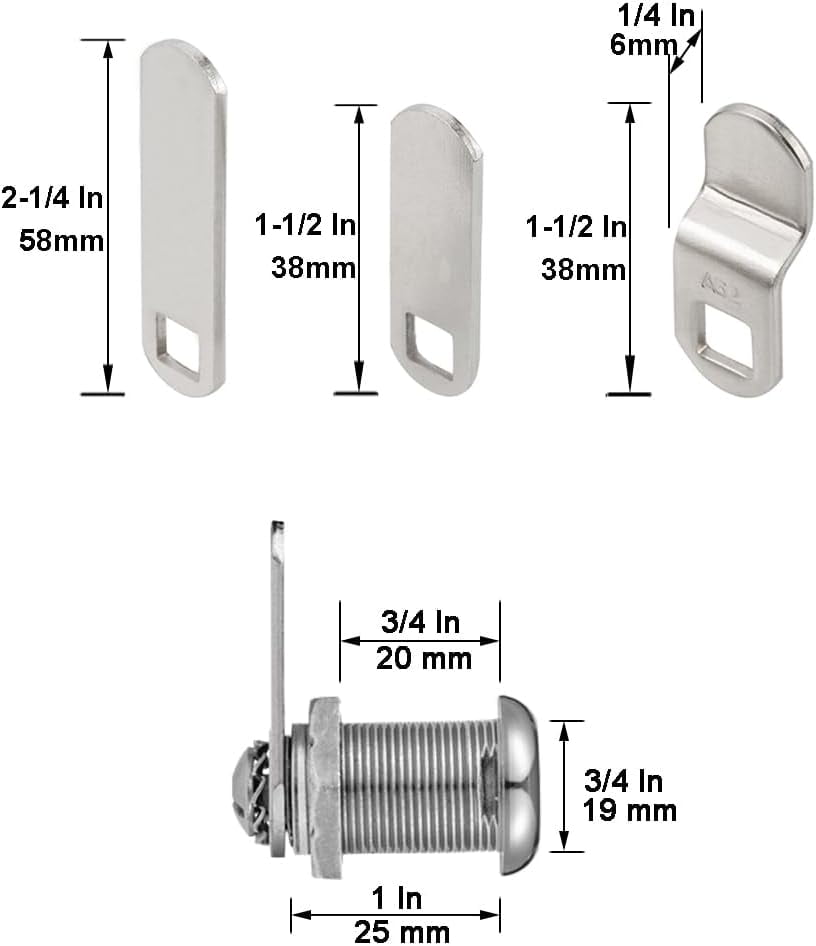 XINDUO-Cabinet Cam Locks Keyed Alike, 1\u201d Cylinder Cam Locks for ...