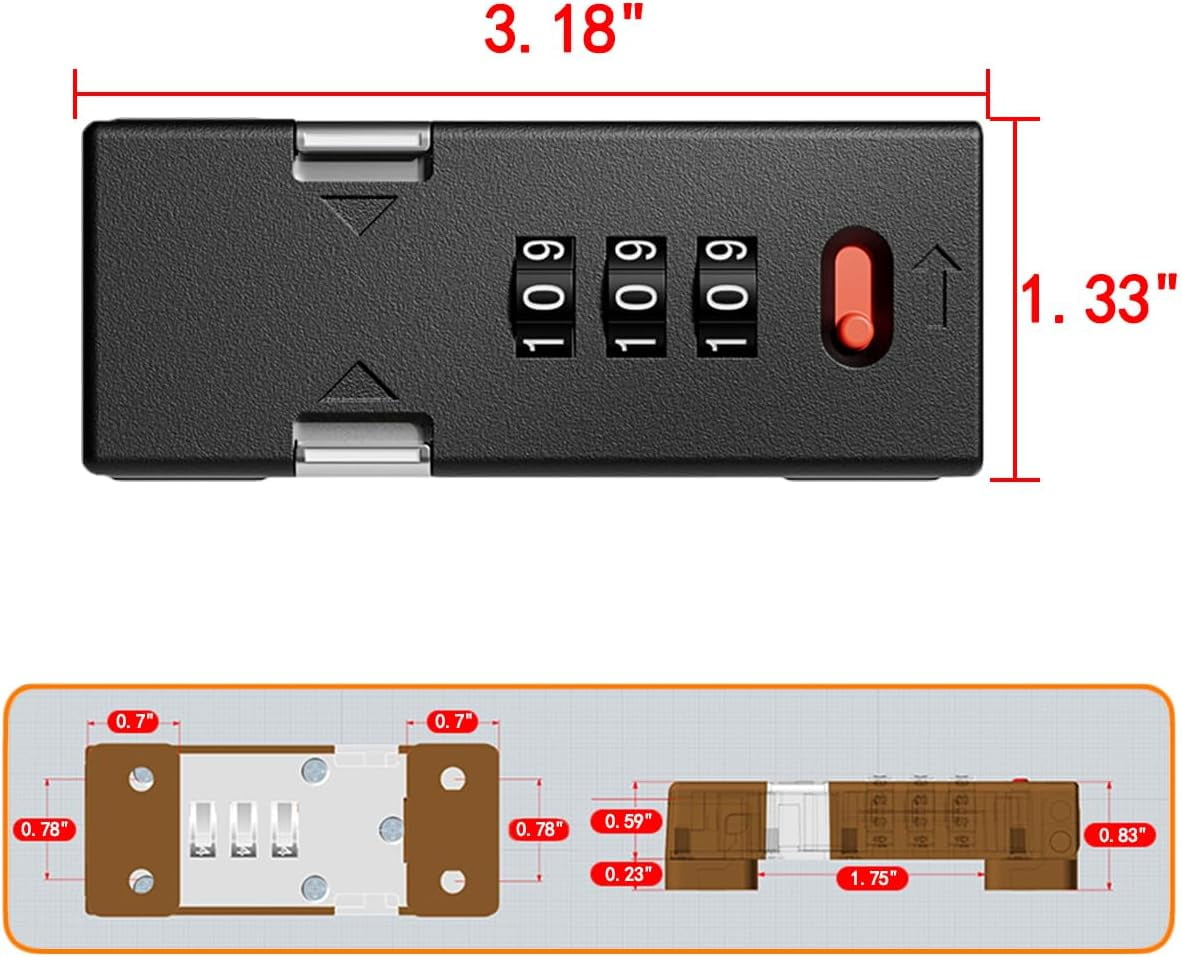 XINDUO-Cabinet LockBarn Door Latches,3-Digit Combination Security Locks ...