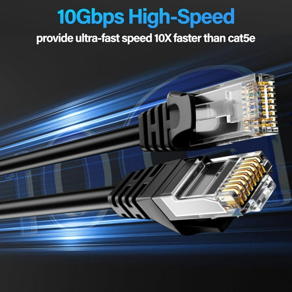 XINDUO-Cat6 Ethernet Cable 10Gbps 35 ft, Flexible Bare Copper Cat6 ...