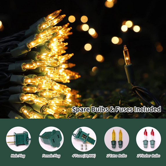 XINDUO-Christmas String Light,100 Count Incandescent Mini String Light ...