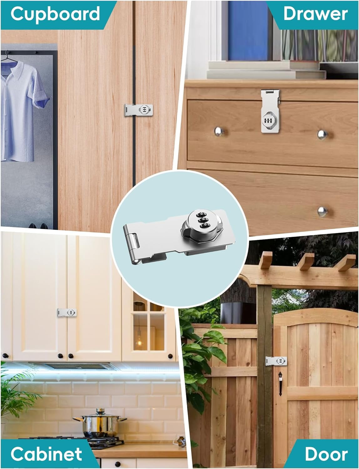 XINDUO-Combination Cabinet Door Lock, Gate Latch Lock with Code ...